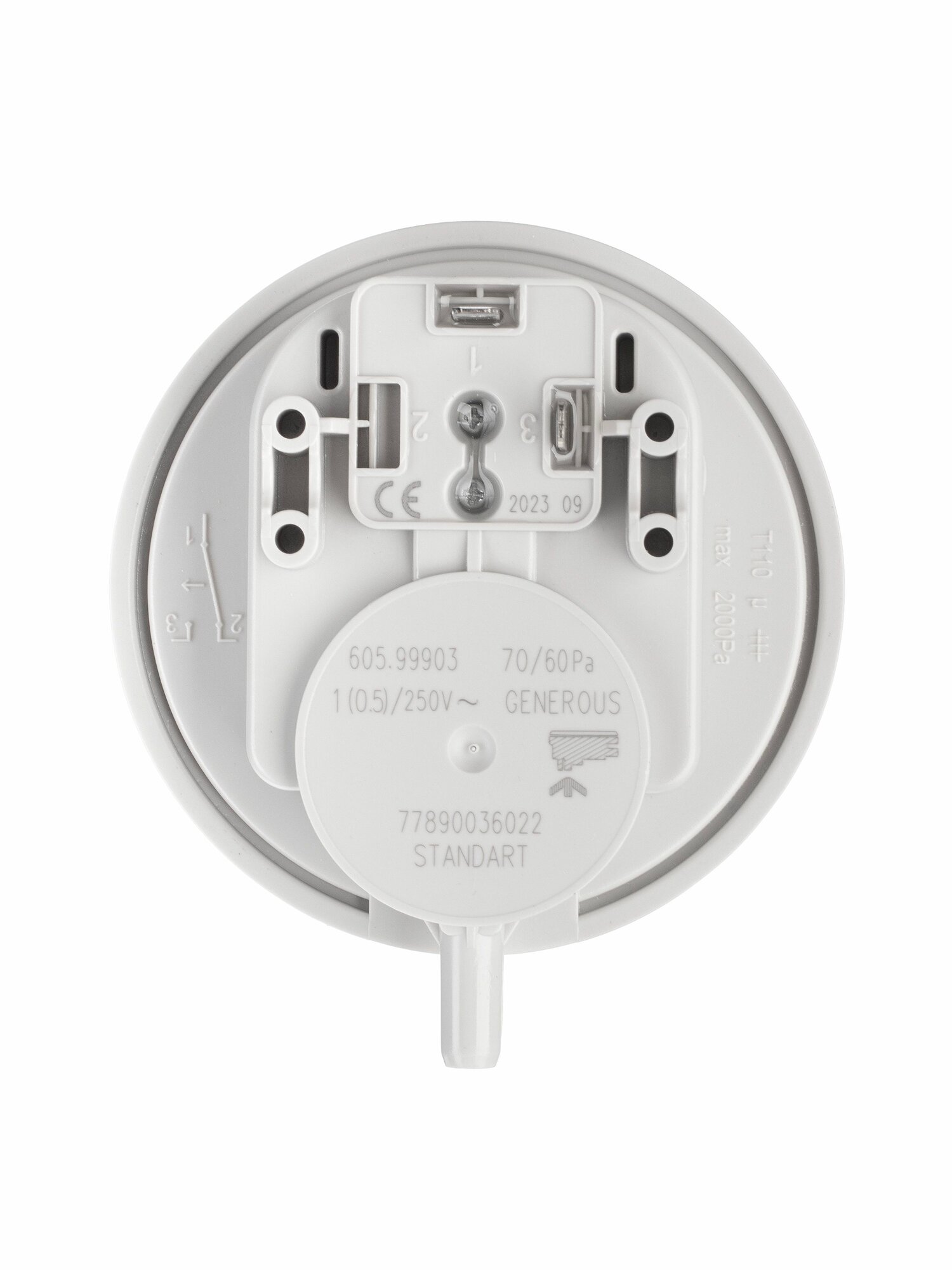 Реле давления воздуха/прессостат Generous (Турция) 70/60PA на котлы Baxi, Vaillant, Protherm. 721890300a, 0020041905a, 2000801921a
