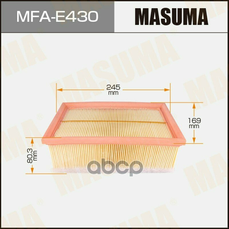 Воздушный фильтр "Masuma" (1/20) PEUGEOT/ 206, 307/ V1400, V1600 00- Masuma арт. MFAE430