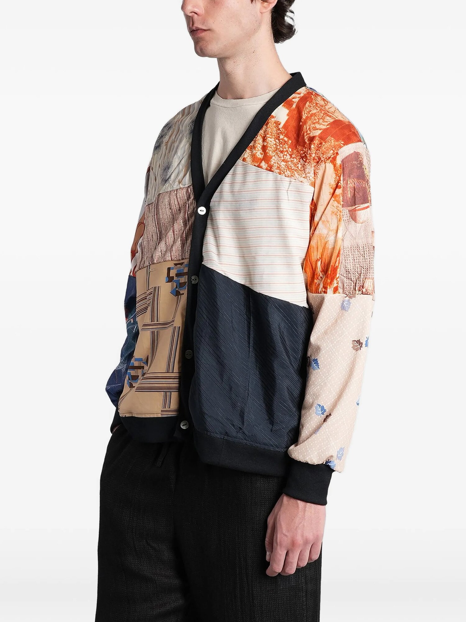 Куртка Needles Patchwork V-neck shirt jacket, размер 52, разноцветный — фото 1