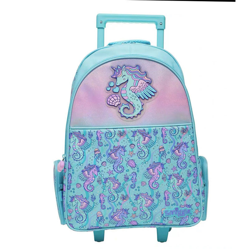 Сумка-рюкзак на колесиках Smiggle, большой объем, Фэнтези голубой