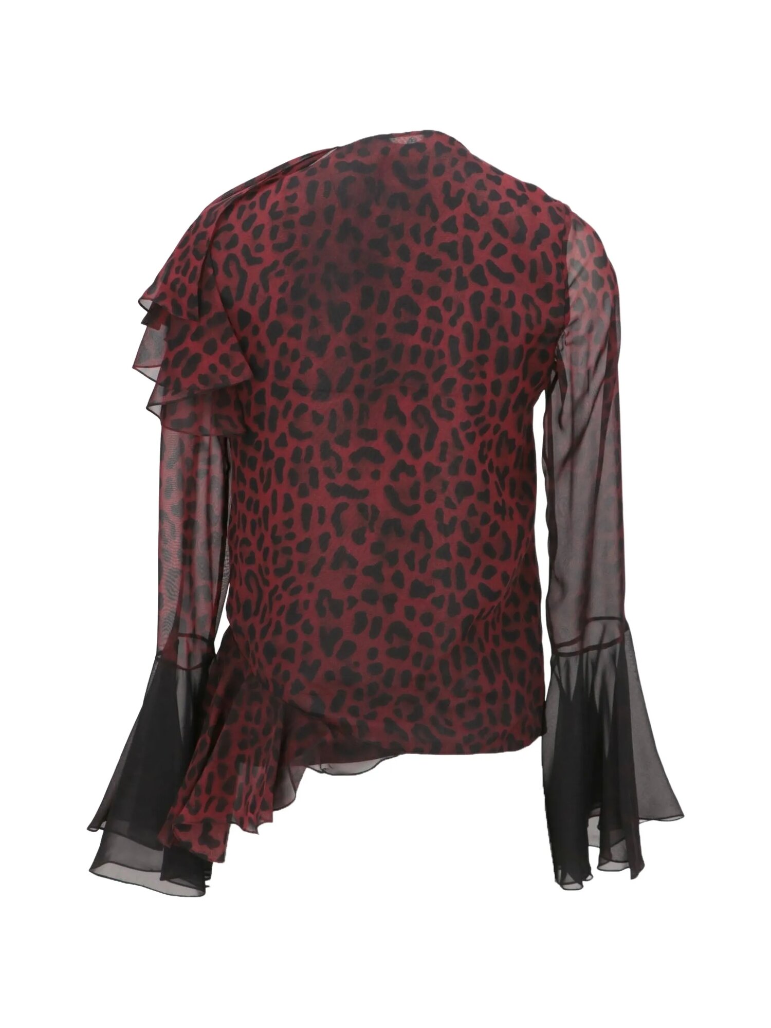 Блуза Tom Ford Leopard-print ruffled blouse, размер 38 EU — фото 1