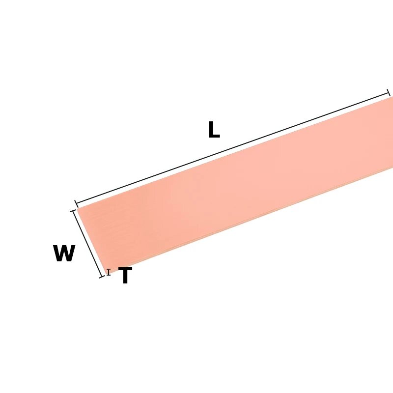 Медные шины T2 красные и фиолетовые 500 мм WxL 20x500mm, T 5mm