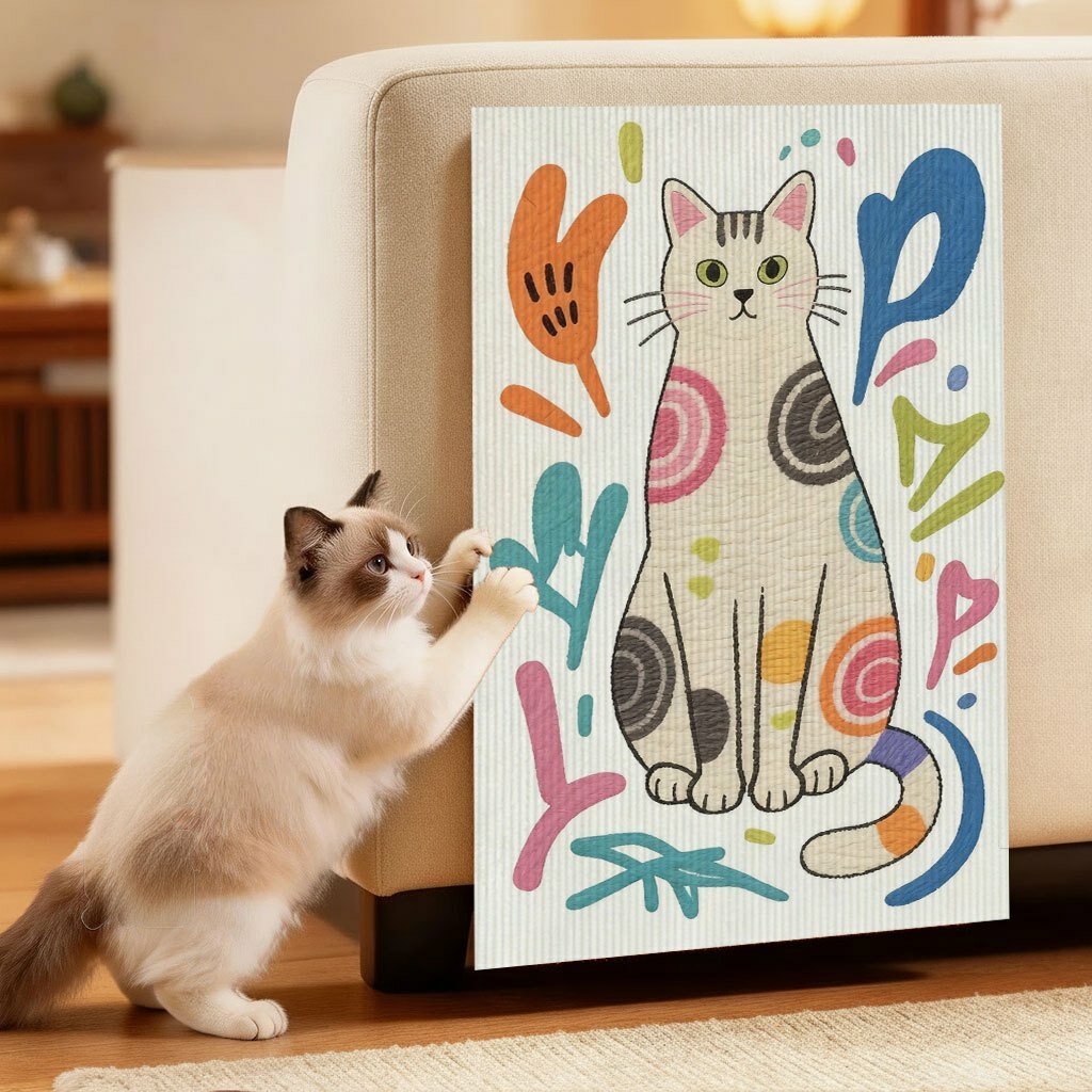 Настенный когтеточка для кошек, самоклеящийся коврик для когтей, 40x60 см
