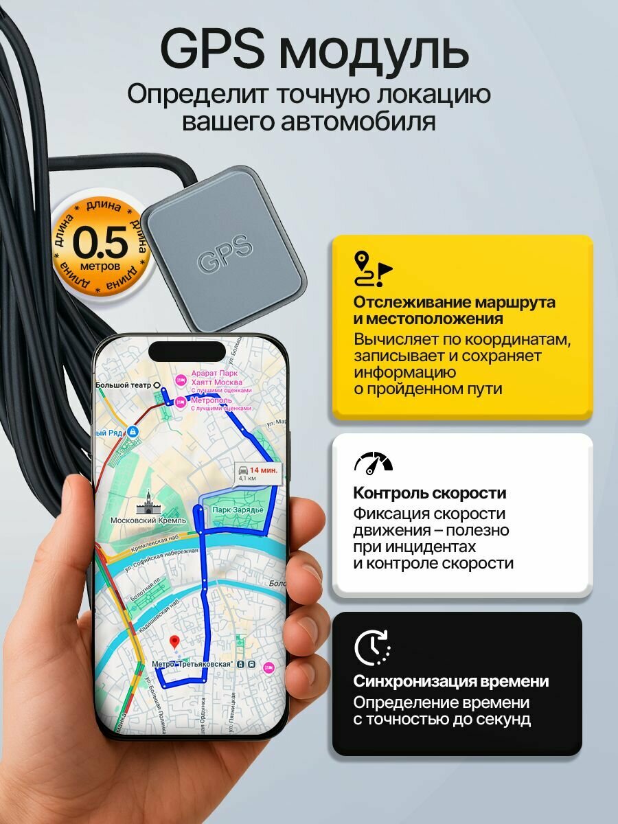 GPS трекер для автомобиля HiPERViSiON, GPS модуль Type C для видеорегистратора