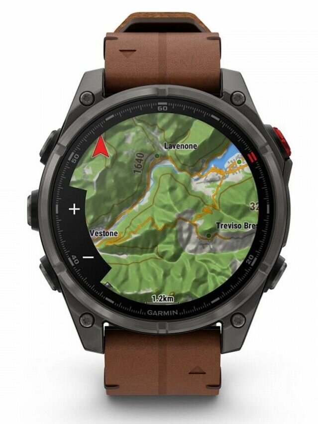 Ремешок для смарт-часов Garmin FENIX 8 PRO - 51mm, AMOLED Sapphire Chestnut leather band 010-03199-40 — фото 1
