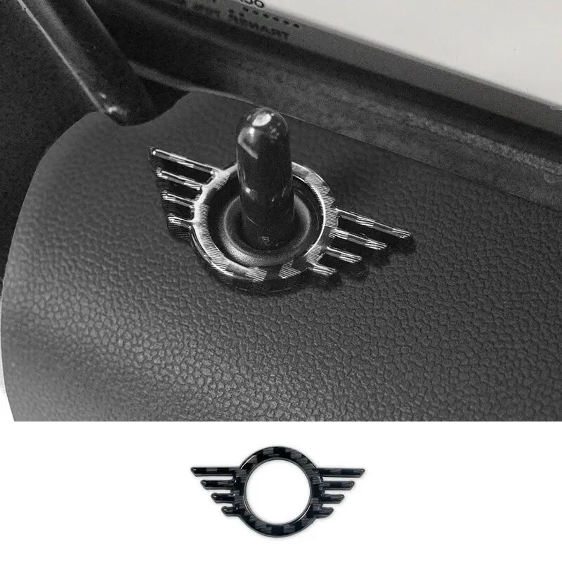 Металлическая Эмблема-наклейка На Дверной Замок Mini Cooper Для F55 F56 Carbon fiber pattern, 1PC
