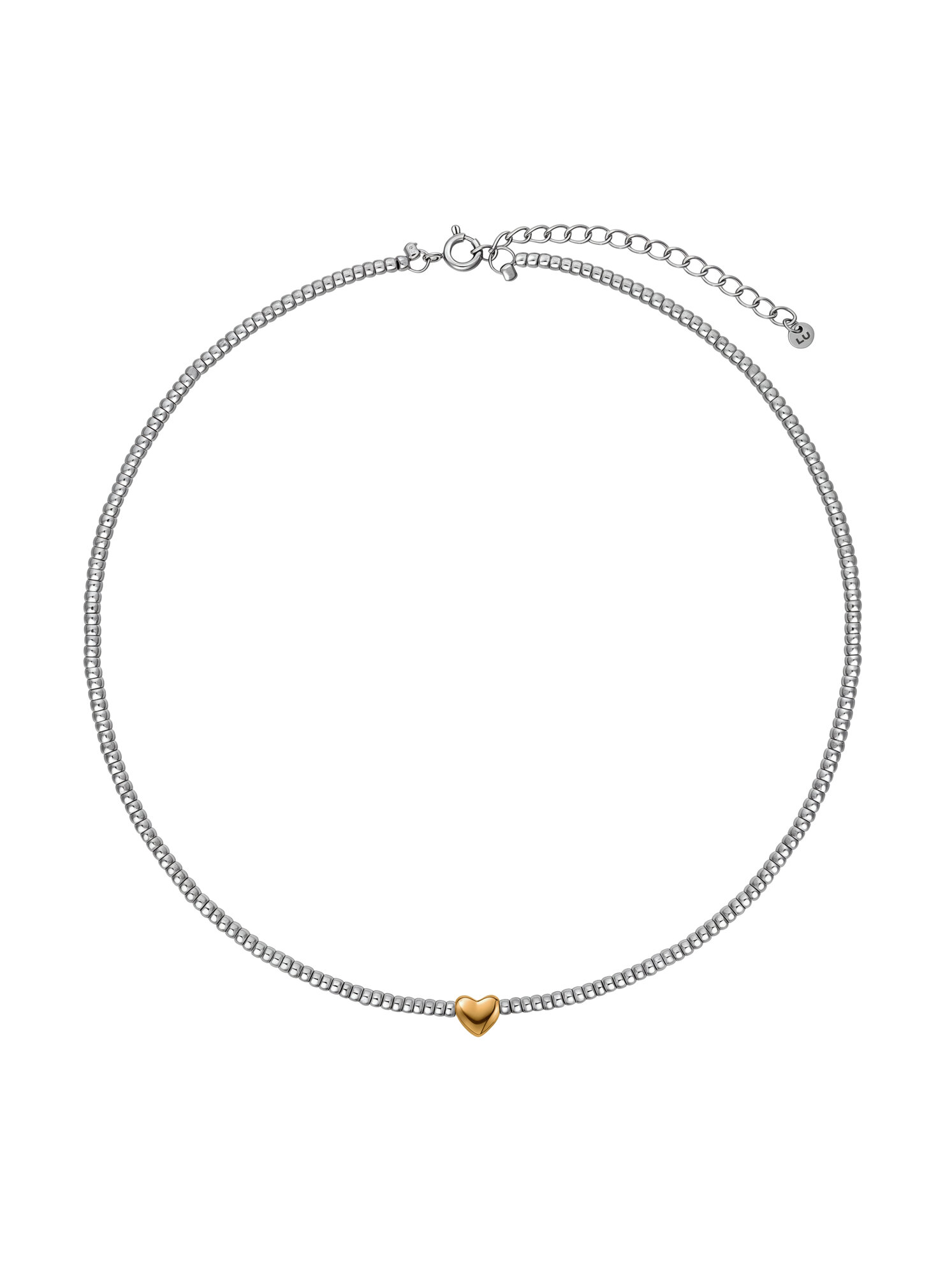 Колье LU Jewel, длина 34 см, серебряный, золотой