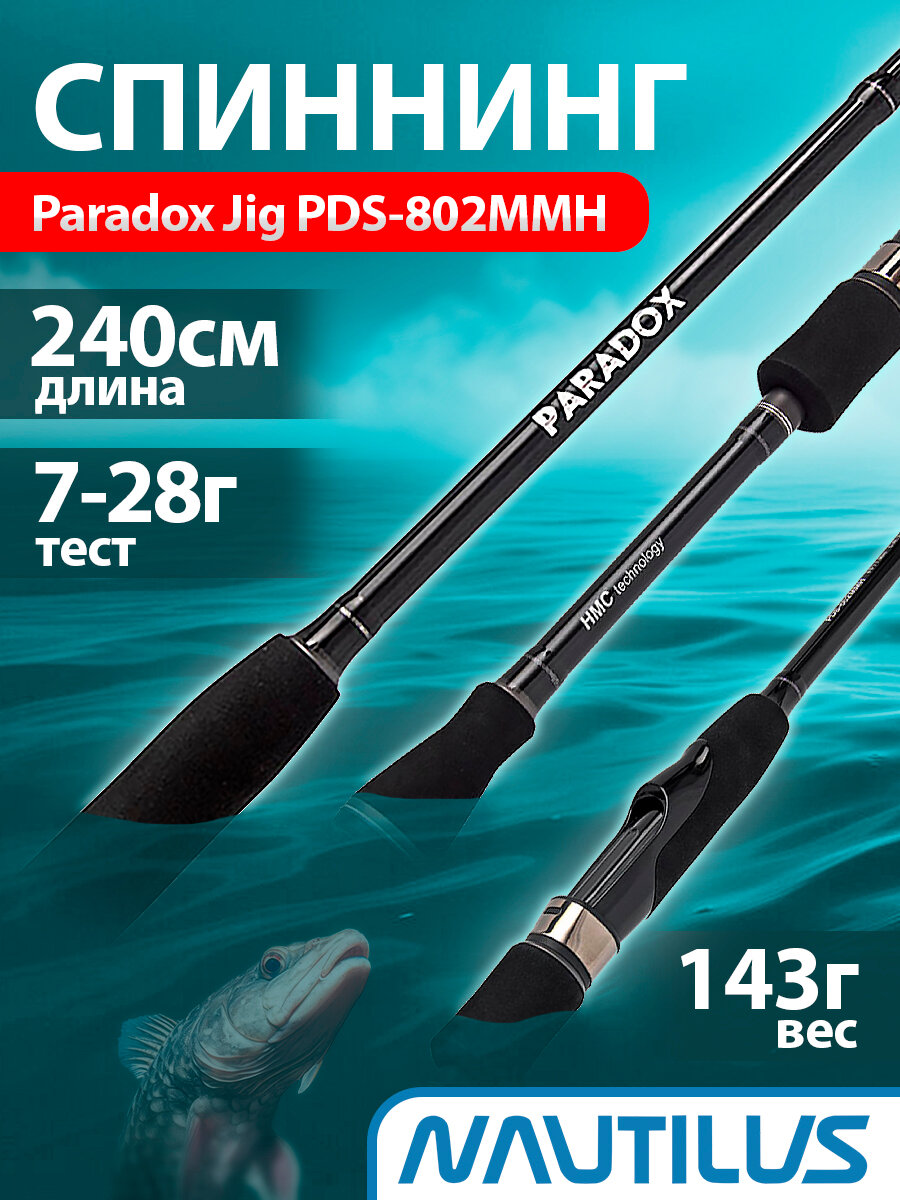 Спиннинг "NAUTILUS" Paradox Jig PDS-802MMH 240см 7-28г