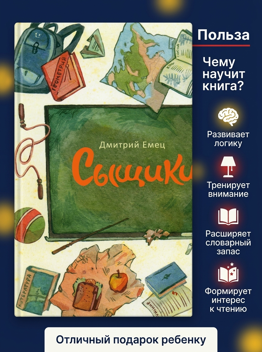 Книга Мещеряковой ИД "Сыщики: Дмитрий Емец", 2017 г, 32 стр, твердый переплет — фото 1