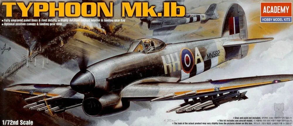 Academy 12462 1/72 Hawker Typhoon Mk.IB Пластиковые Модель сборки самолета