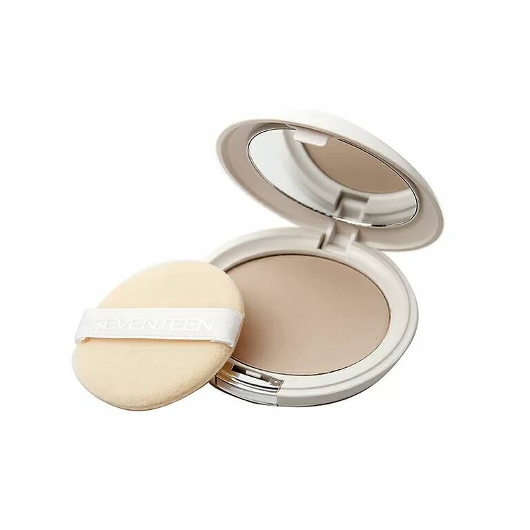 SEVENTEEN NATURAL SILKY COMPACT POWDER, Компактная шелковая пудра для лица тон 01 Полупрозрачный