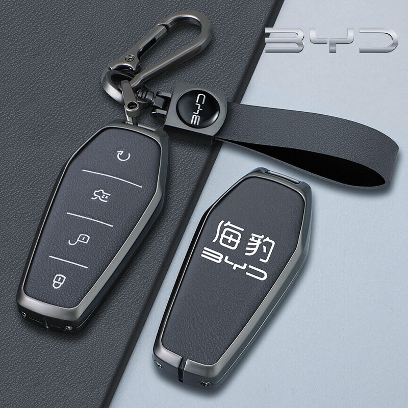 BYD Seal F Model Металлический Браслет для Ключей с Шнуром в Цвете Ледяной Синий, Премиум Чехол для Автомобильных Ключей