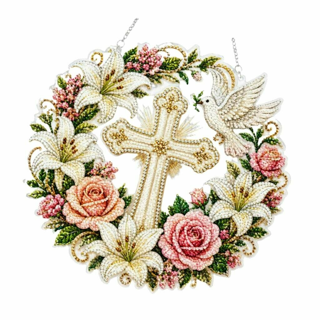 Декор из акрила для венка, 25cm - Крест