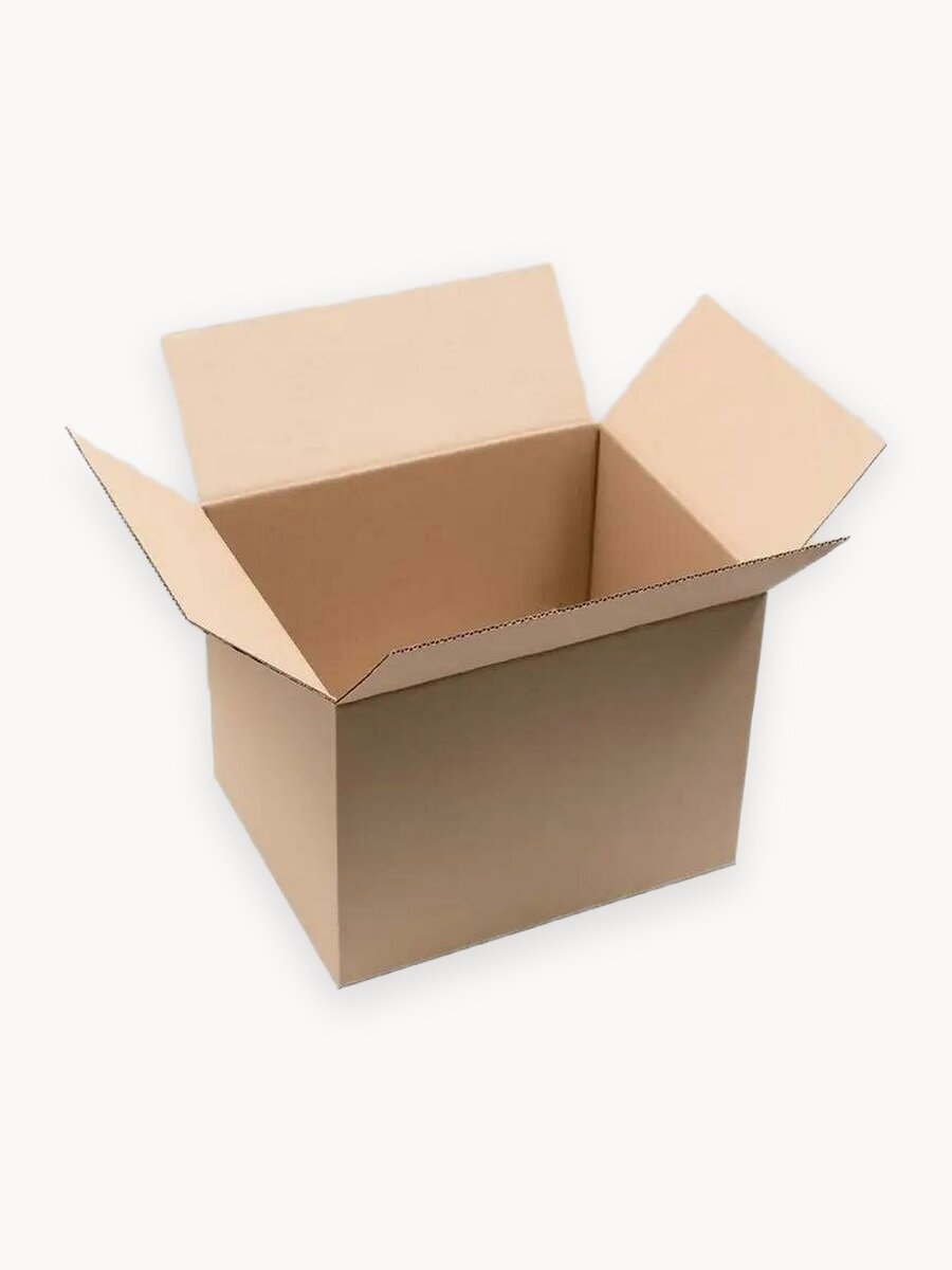 Коробка складная картонная, бежевая, 45x35x35 см, для хранения и переезда