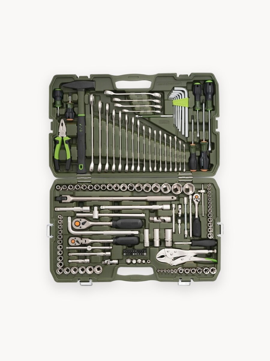 Набор головок 1/4", 3/8", 1/2" с инструментом, 147предм, Дело Техники, 620847