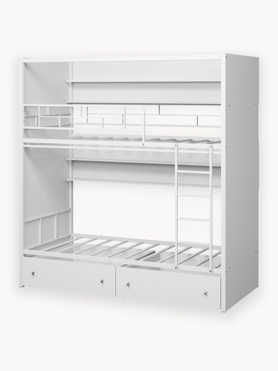 Двухъярусная кровать Самсон для дома или хостела Белый/белый