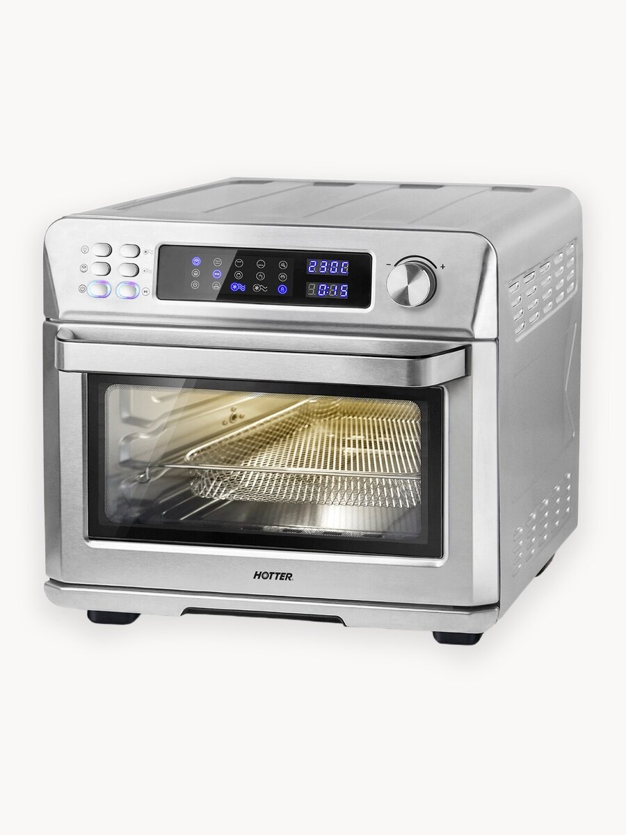 Духовка электрическая настольная с конвекцией HOTTER HX-24, объем 24 литра, 11 автопрограмм, 1700Вт, нержавеющая сталь