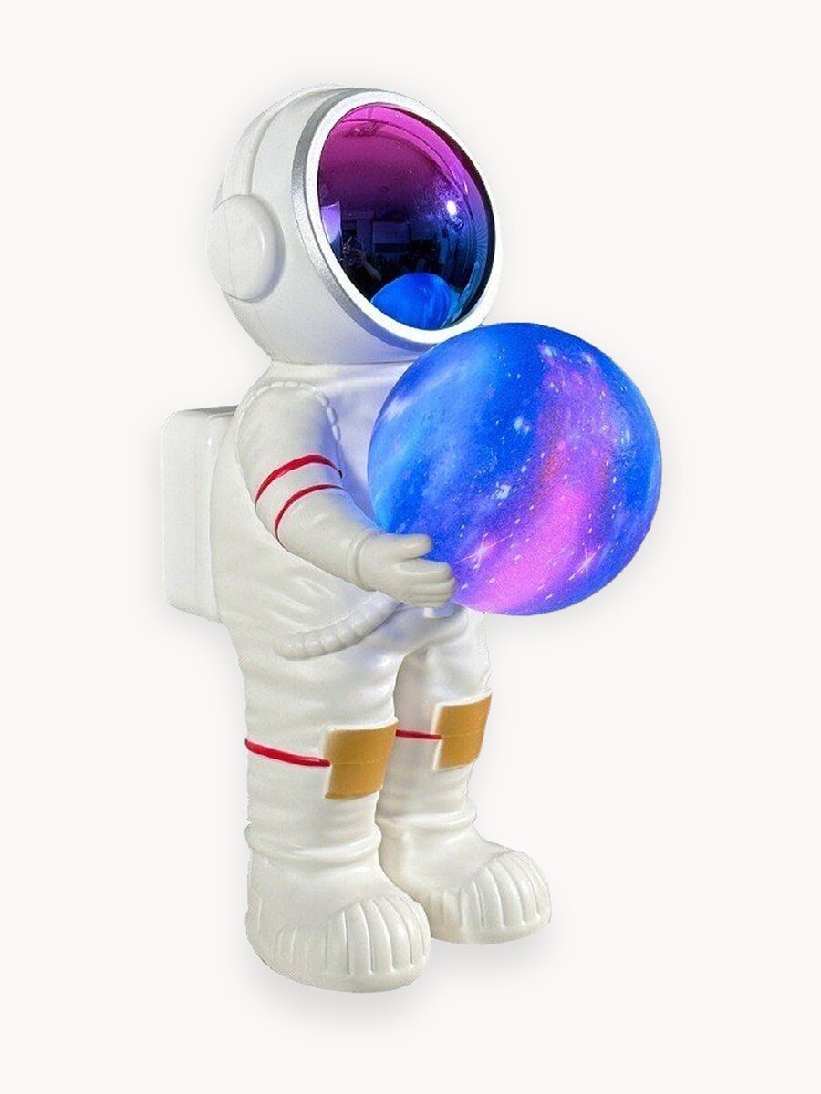 Ночник-проектор "Космонавт звездное небо", астронавт, стоячий с шаром, ночник с музыкальной колонкой Bluetooth