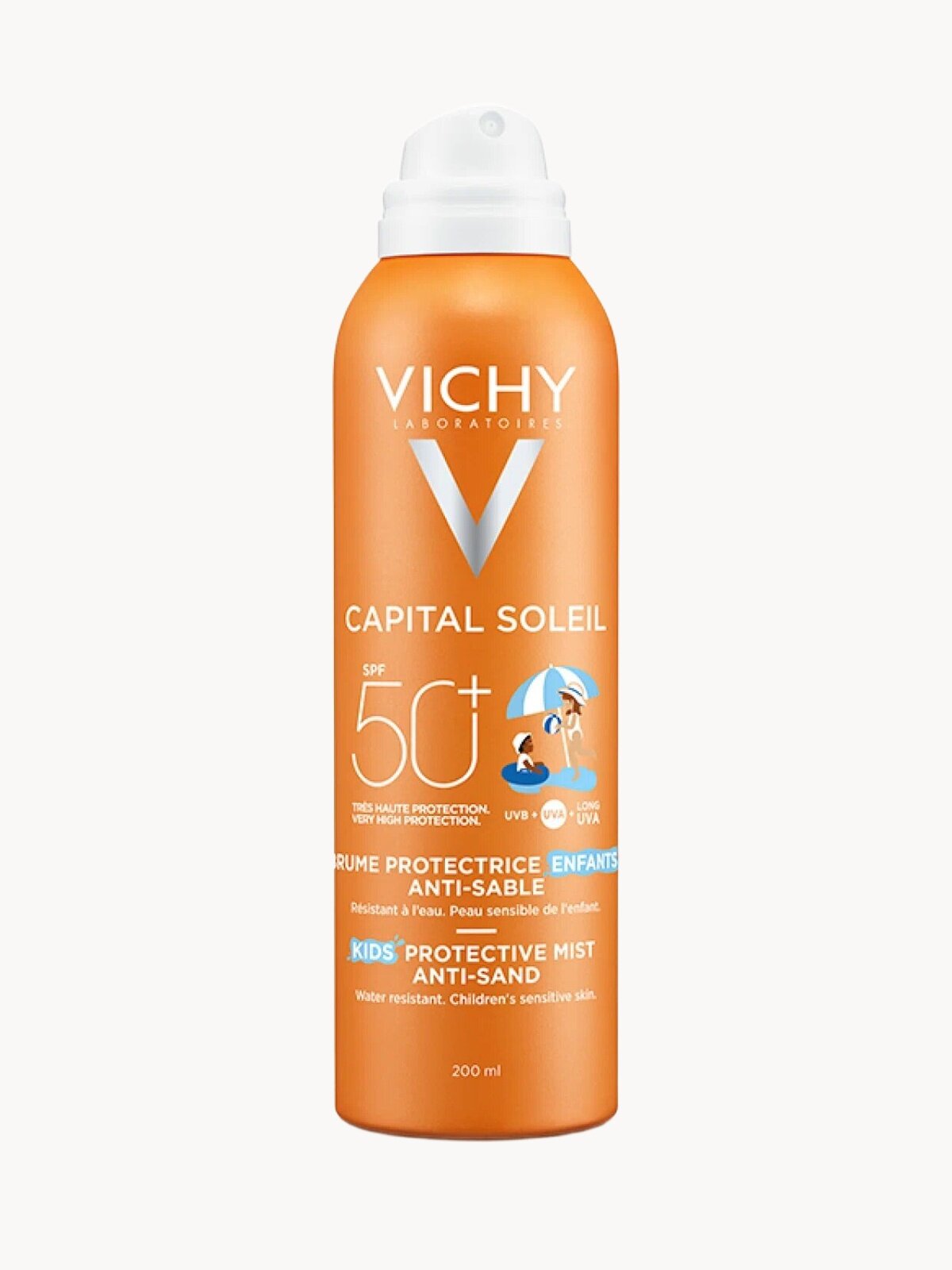 Vichy Capital Soleil детский спрей-вуаль анти песок SPF 50+, 200мл