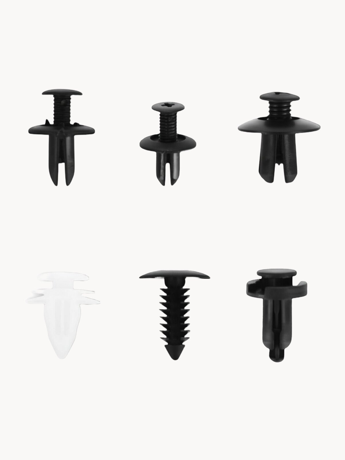 Набор клипс PrimeParts, ABS пластик, нейлон, пластик, 100 шт в пакете