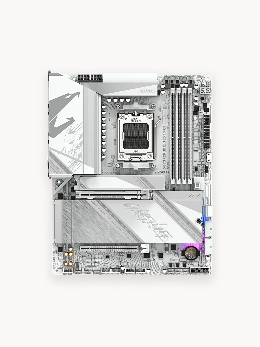 Материнская плата Gigabyte X870 AORUS ELITE X3D ICE, AM5, AMD X870, ATX, RTL (X870 AORUS ELITE X3D ICE)