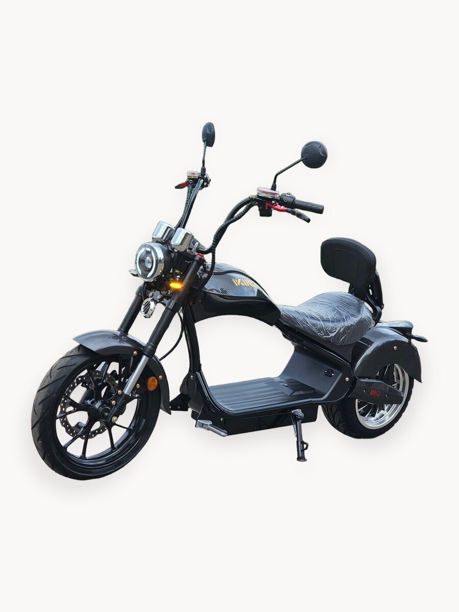 Электроскутер IKINGI Chopper 3990W 60V/33Ah, R17/13 колеса, карбон