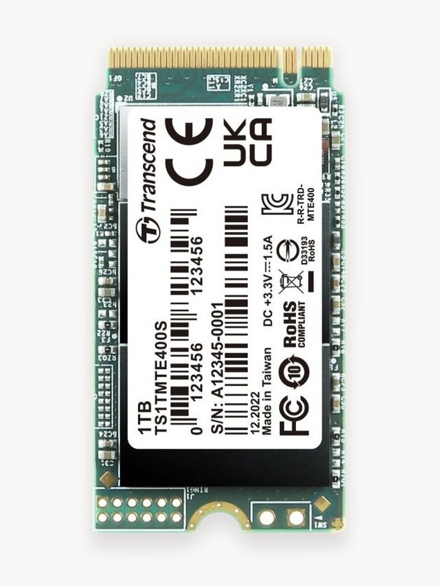 Твердотельный диск 1TB Transcend Mte400s, 3D TLC Nand, M.2 2242 , pci-e 4x [ R/W - 2000/1700 MB/s] Ts