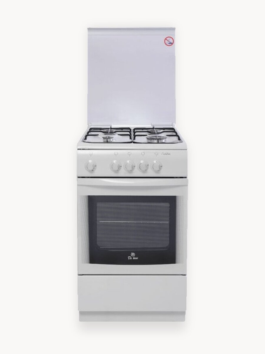 Газовая плита De luxe 506040.05 г 50 см, 54 л, 4 конфорки, белый