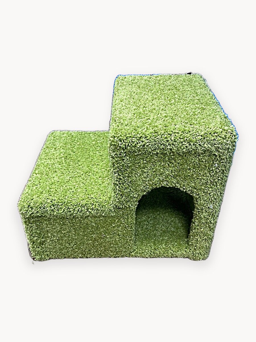 Лесенка для собак и кошек, прикроватная, Моя Котя, зеленый ковролин