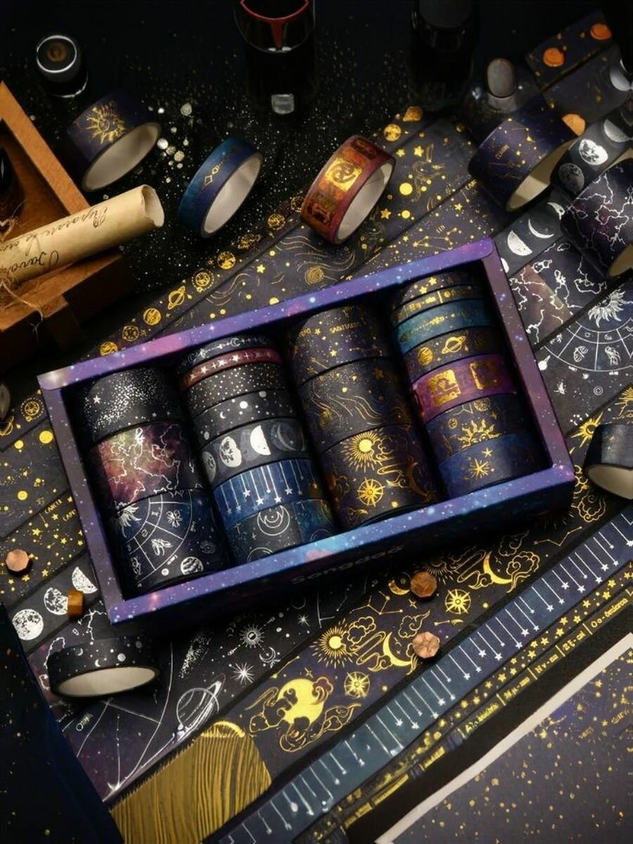 Декоративный скотч. Набор 20 шт. Ночное Небо. Созвездия.