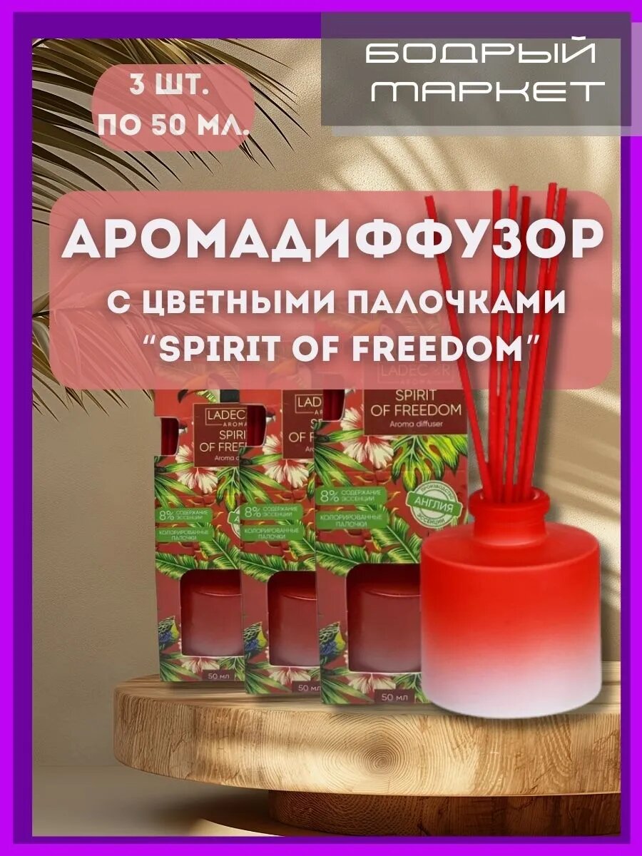 Аромадиффузор "Spirit of freedom" 3 шт. по 50 мл.