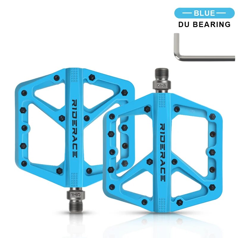 Riderace Синие велосипедные педали DU Bearing
