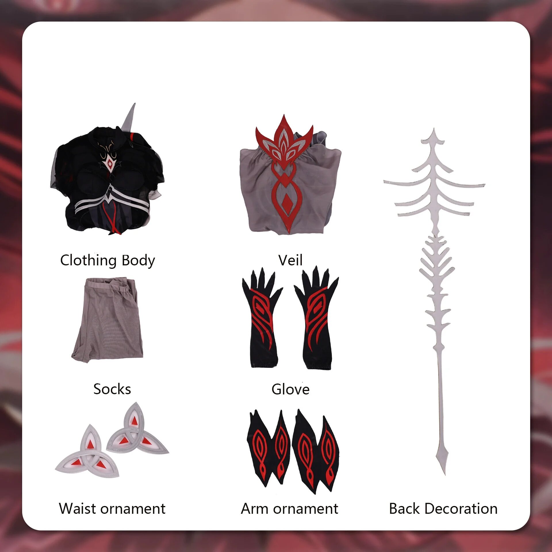 Косплей костюм Ронанова Небесные Принципы черный красный М, suit