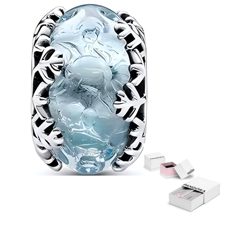Бусины женские Pandora серебряные, светло-голубые (light blue), 27473226