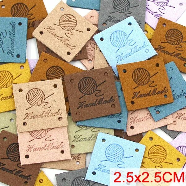 Кожаные этикетки для одежды 20 шт. E