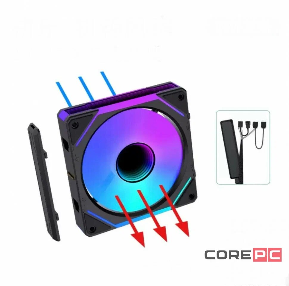 Вентилятор для корпуса UNI FAN SL Reverse ARGB Black V1, гидродинамический, 1800 об/мин, 4-pin