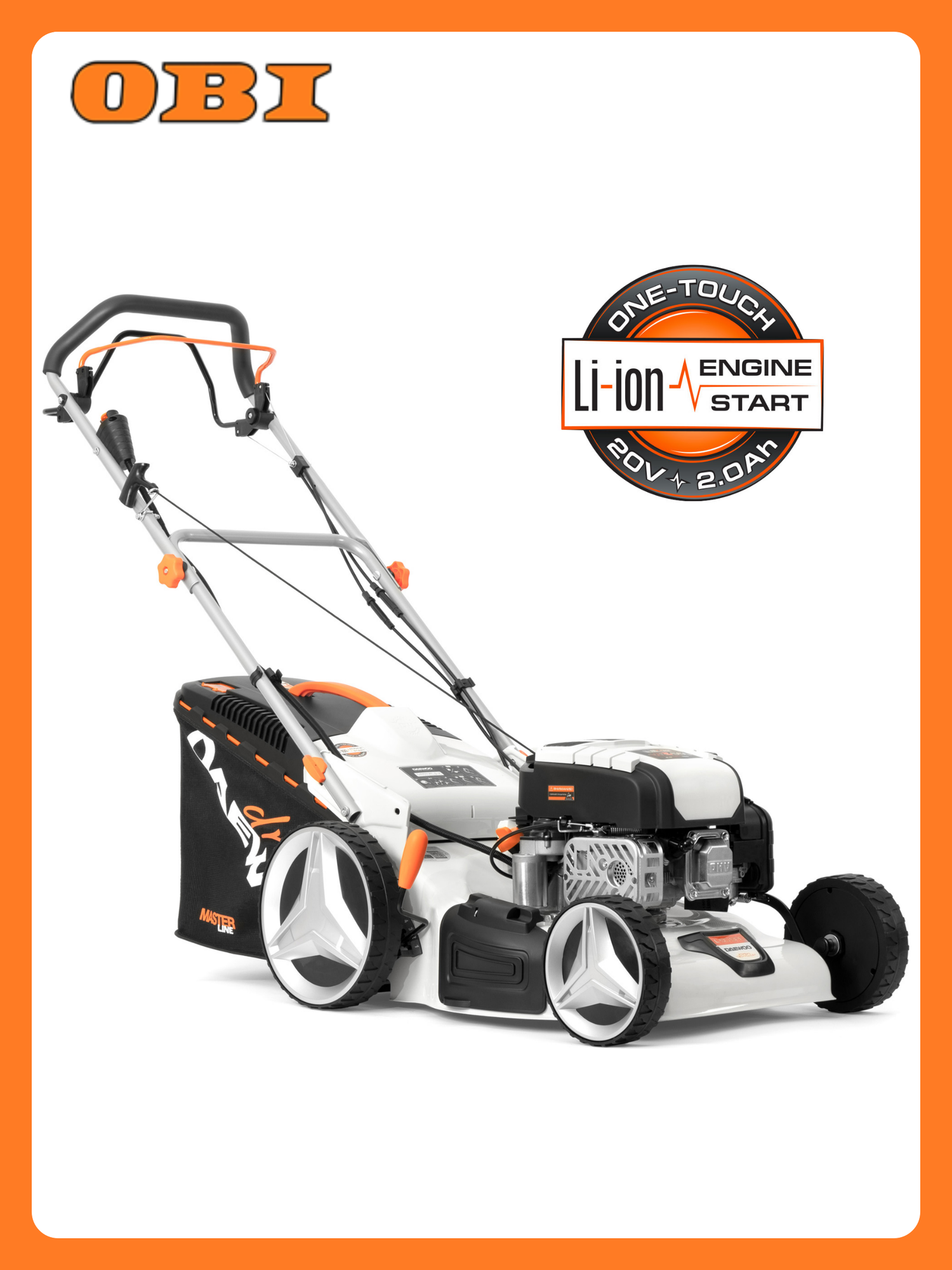 Газонокосилка DAEWOO L50SPE, 5л. с, 48см, ширина скашивания, складная ручка