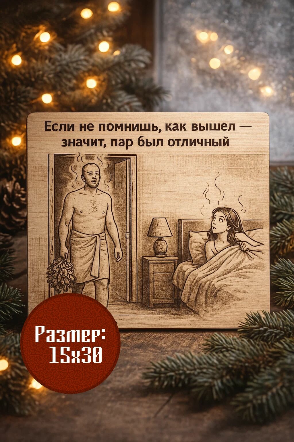 Табличка для бани из дерева, прикольный подарок