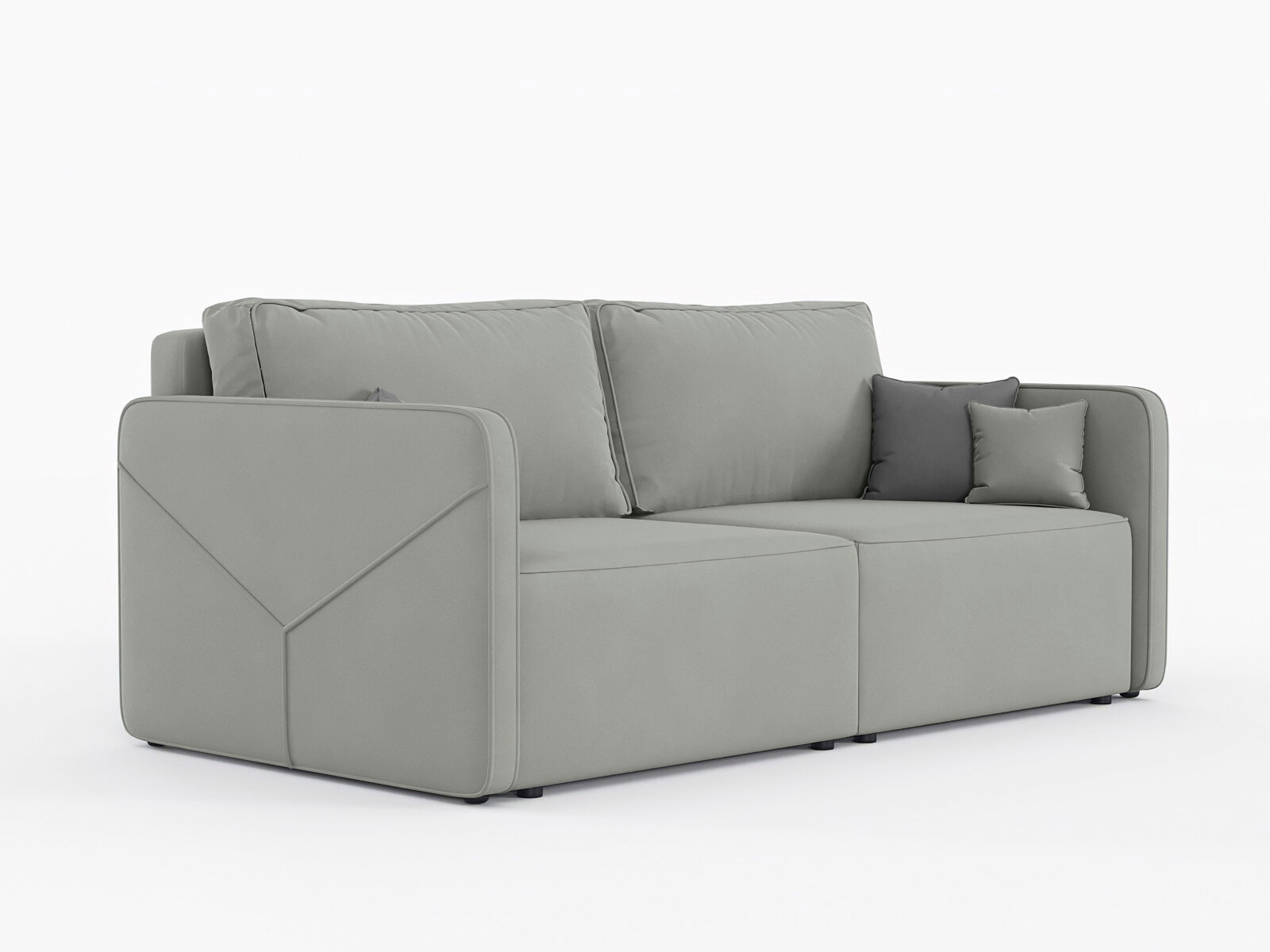 Диван - кровать Тоскана, еврокнижка-трансформер, 216*82*117, велюр Зара Стил 52 /копм. Зара Грей 18