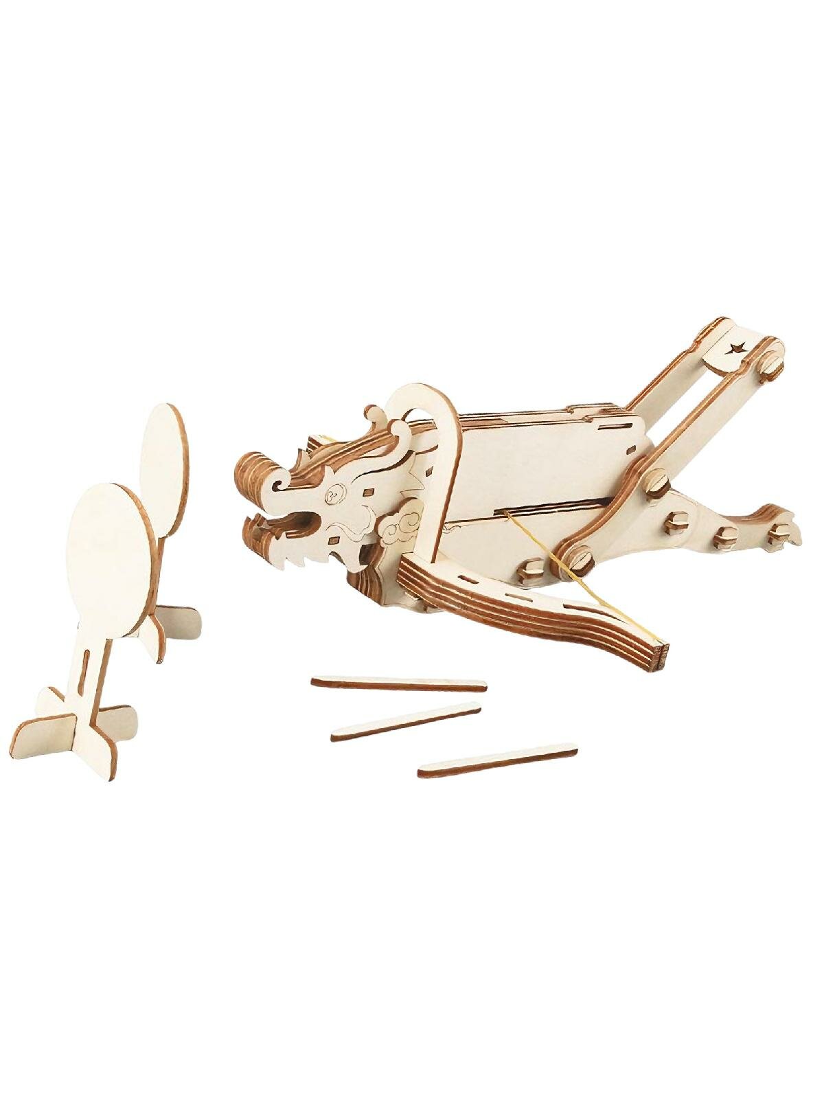 Обучающая модель бантиков в виде головы деревянного дракона для демонстраций в классе