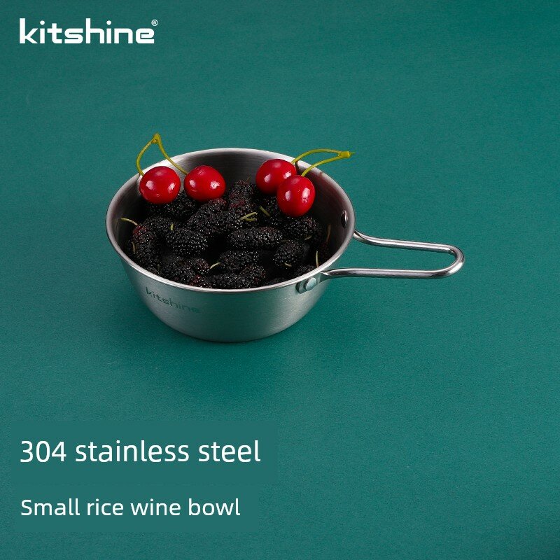 Корейская миска для риса из нержавеющей стали 304 с ручкой, миска для закусок, миска для приправ в ресторане,