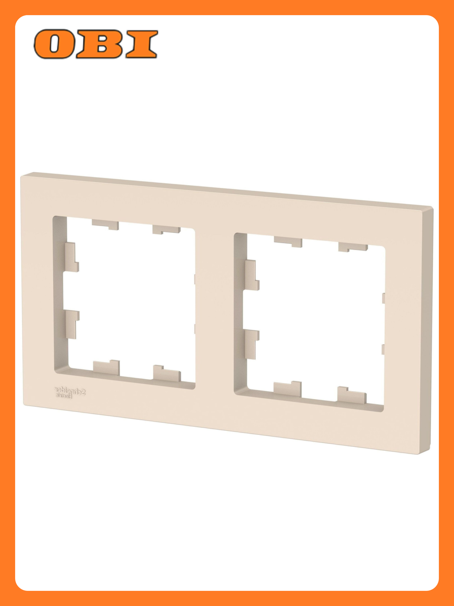 Рамка Schneider Electric AtlasDesign ATN000202, бежевая, 2 гнезда, IP20, ABS пластик