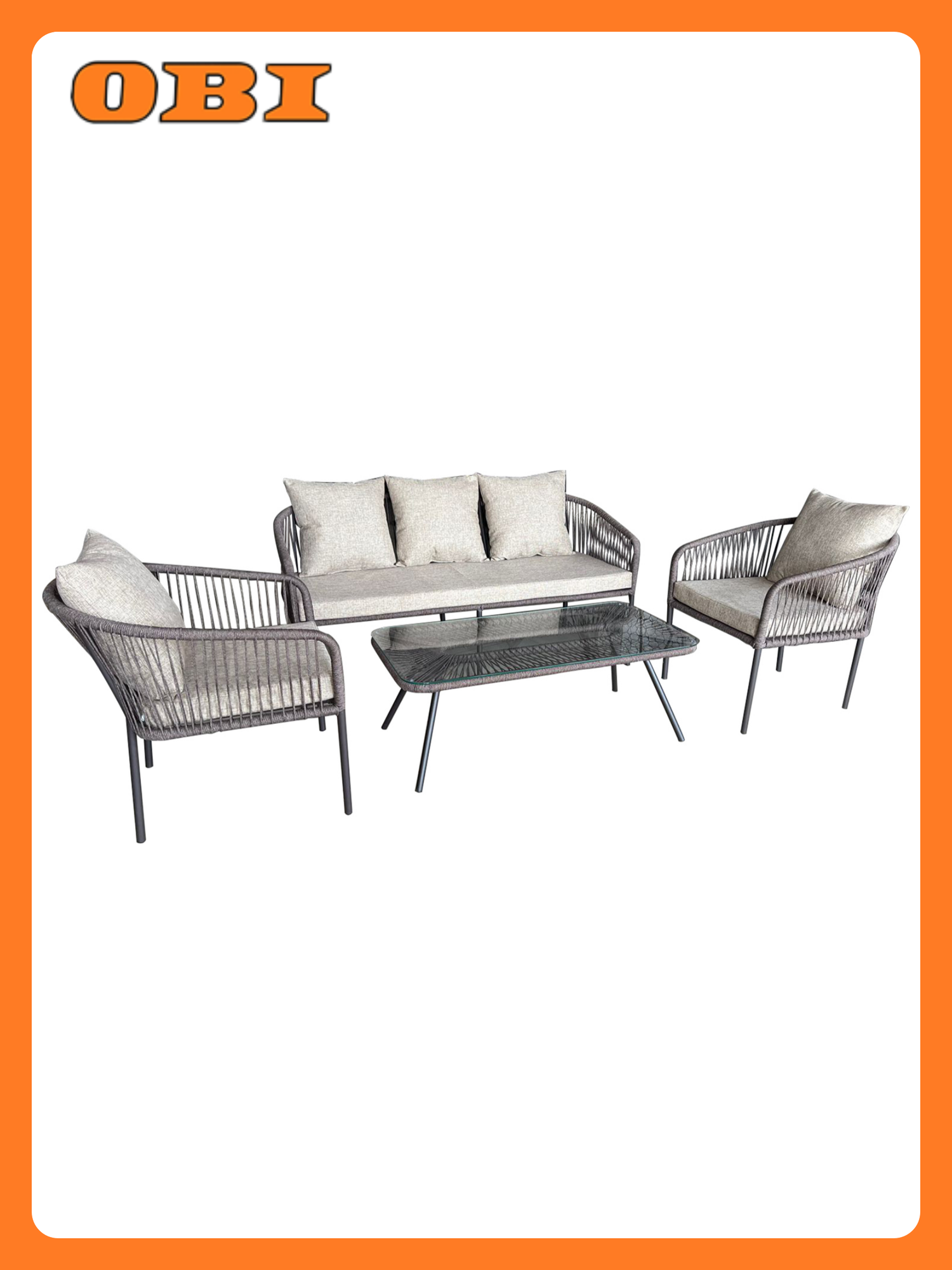 Набор мебели GreenGard "Лана", искусственный ротанг, 4 предмета, серебристый/белый