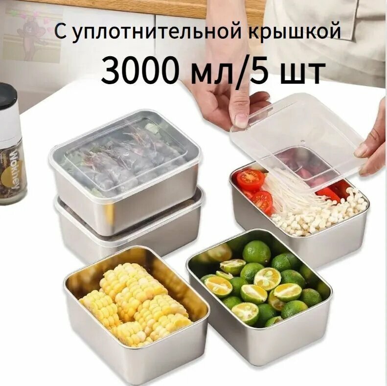 Контейнер пищевой, 3000 мл, 5 шт