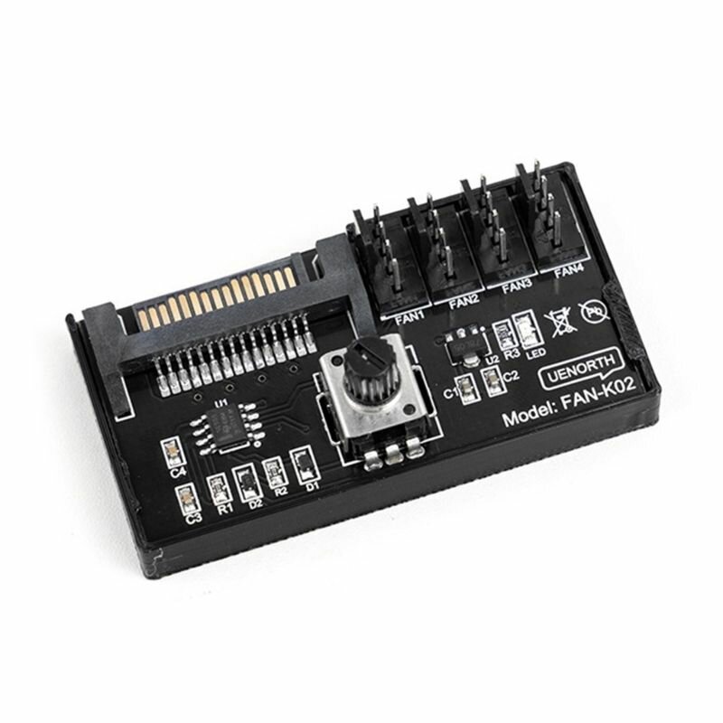 (1 шт.) Контроллер скорости вентиляторов (1 на 4), для серверных вентиляторов, PWM регулировка