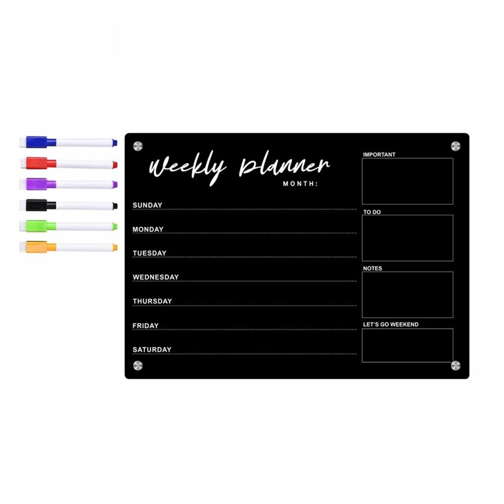 (1 комплект) Доска объявлений с записями на неделю, стираемая классная доска, магнитная наклейка (magnetic)-Большая-TYU357