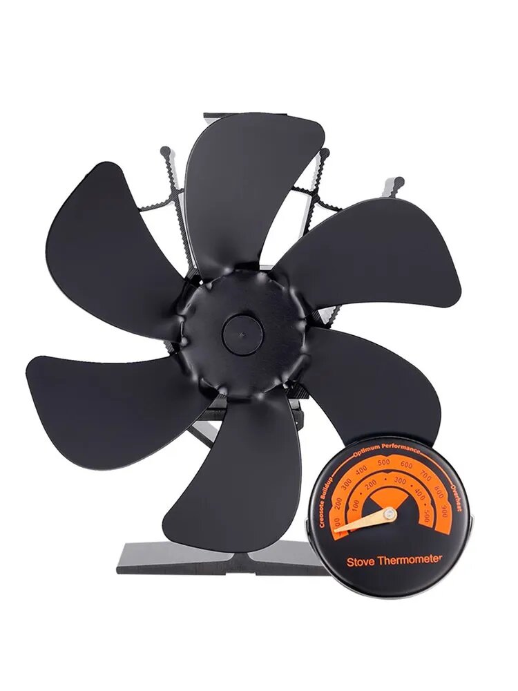 Каминный обогреватель/Вентилятор для дровяной Печной с 6 лопастей-Тепловентилятор на камин для повышения КПД печи
