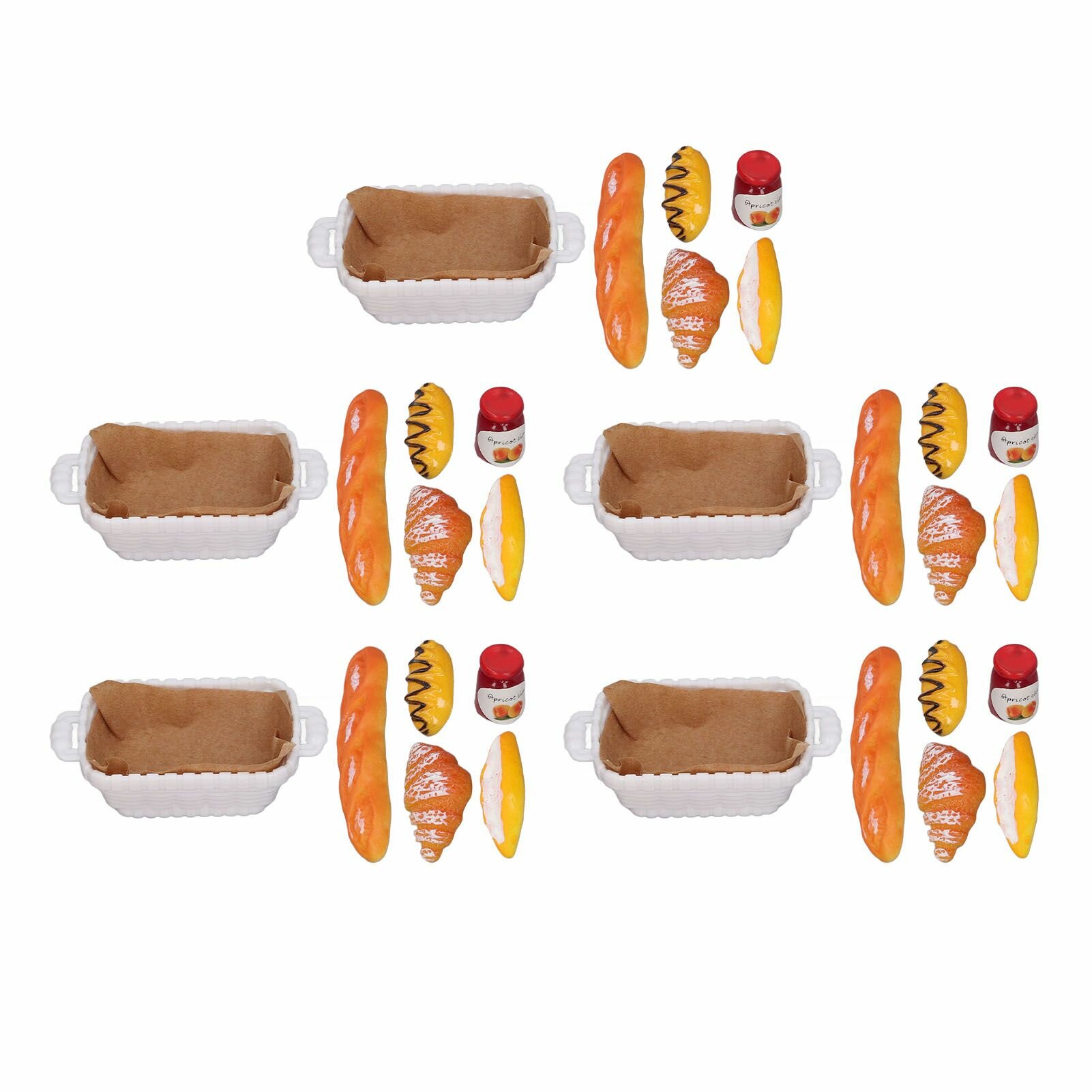 5 миниатюрных продуктов 1:12, кетчуп, хлеб, игрушечная еда