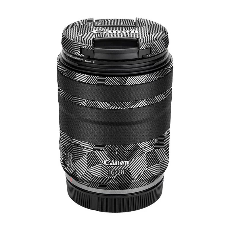 JJC Карбоновая пленка для защиты объектива Canon RF 16-28mm f/2.8 IS STM - Светло-серый геометрический