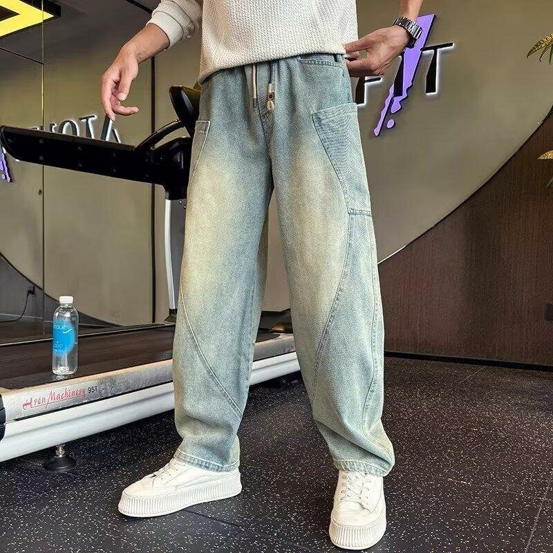 Тренд RONG CH Мужские Джинсы Премиум Винтаж Свободные Осень Глубокая Деним, Размер_L